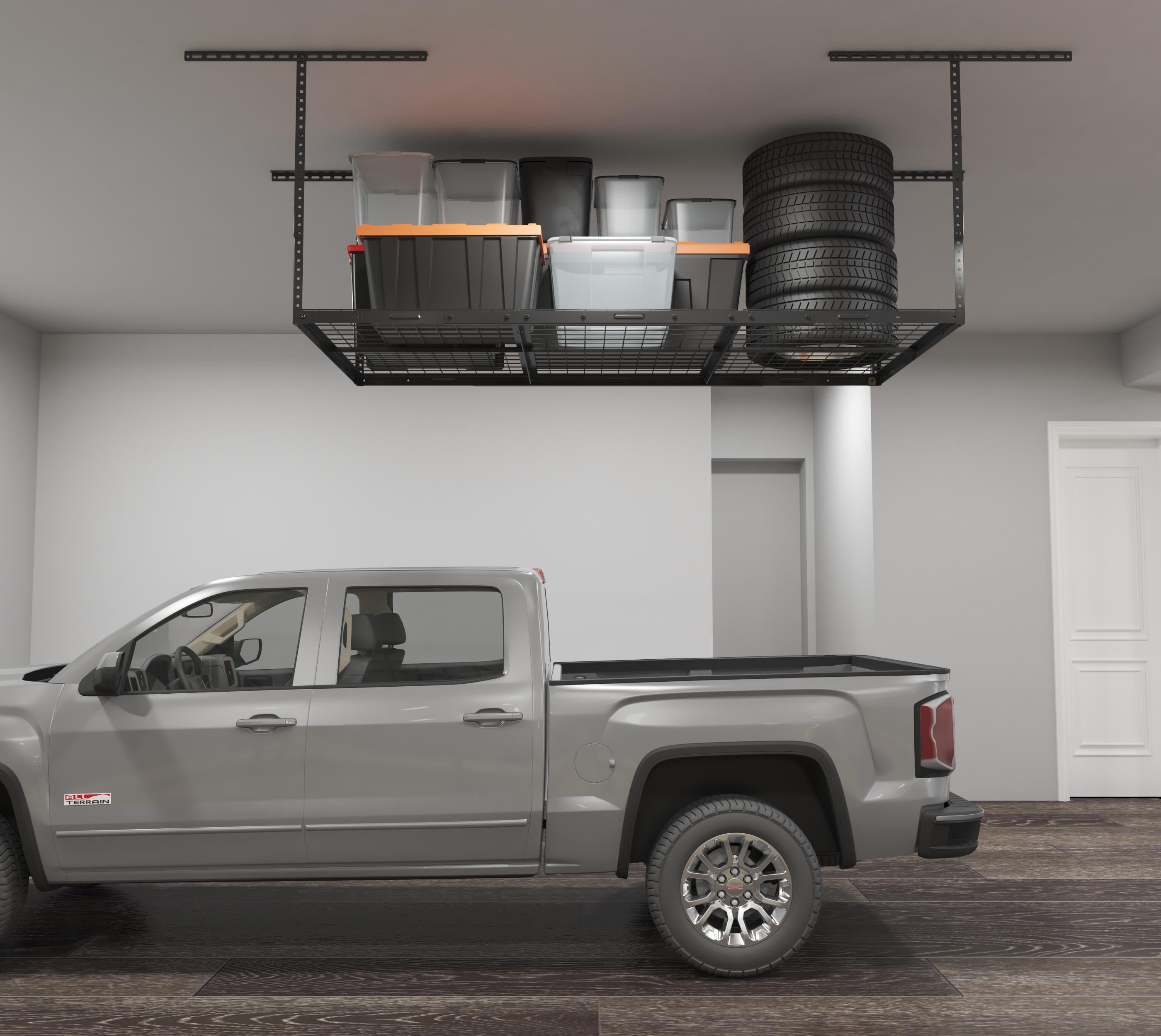 3 x 6ft Overhead Garage Storage Rack Height Adjustable, Heavy Duty ...