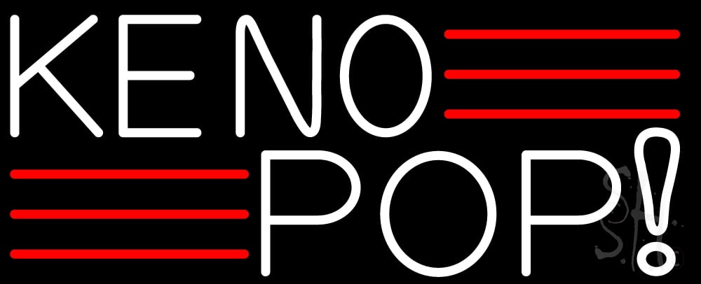 Keno Pop 2 LED Neon Sign 10 x 24 - inches, Black Square Cut Acrylic ...