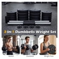 Adjustable Dumbbell Set, 66LBS Free Weight Set with Connector, 3-in-1 ...
