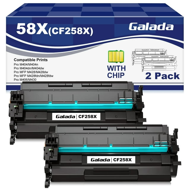 58X CF258X High Yield Black Toner Cartridge(with Chip) Replacement for ...