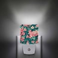 Watercolor Pink Flowers Plug-in LED Night Lights Spring Pastoral Auto ...