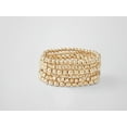 Time and Tru Women's Gold Tone Beaded Stretch Bracelet Set, 6-Piece ...