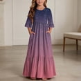Atogsazn Girls Gradient Maxi Dress Kids Casual Short Sleeve Tiered ...