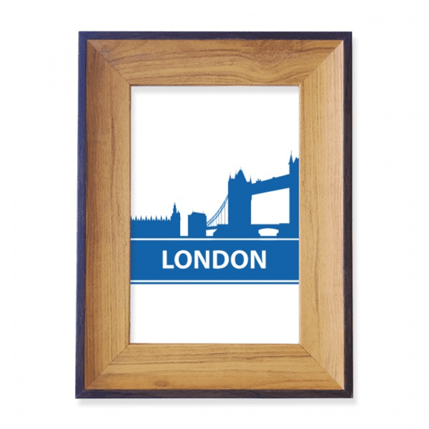 London England Blue Landmark Pattern Photo Frame Exhibition Display Art ...