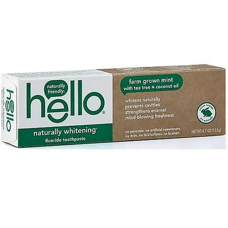 Hello Naturally Whitening Farm Mint With Tea Tree + Coconut Fluoride ...