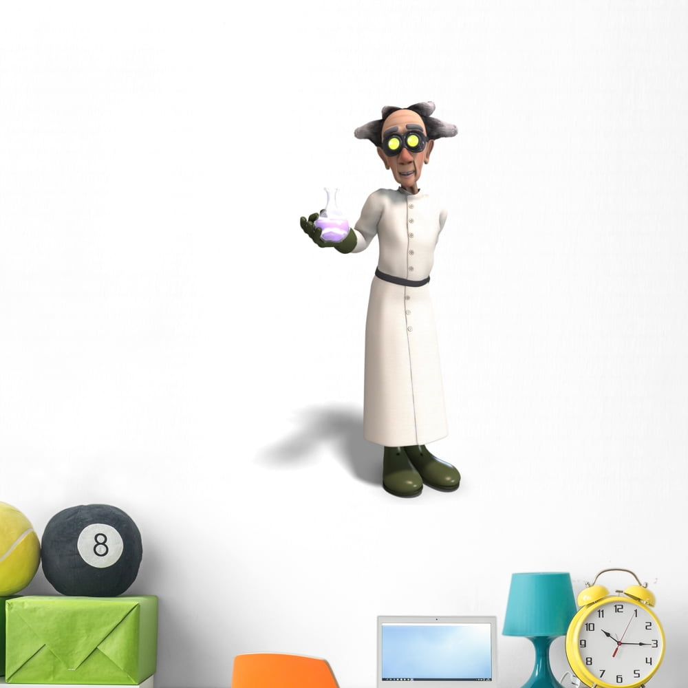 Mad Scientist with Dangerous Wall Decal Sticker by Wallmonkeys Peel and ...
