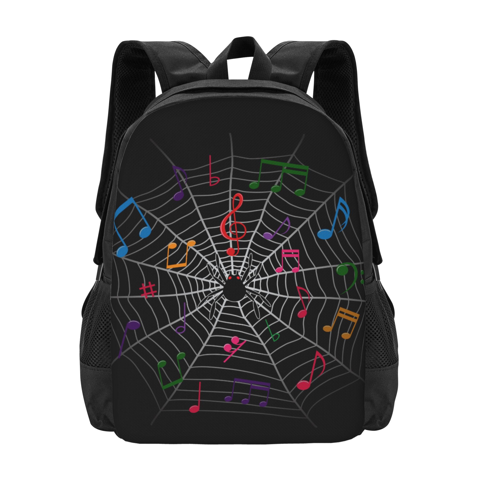 DouZhe Lightweight Backpack, Music Notes Cartoon Spider Web Prints ...