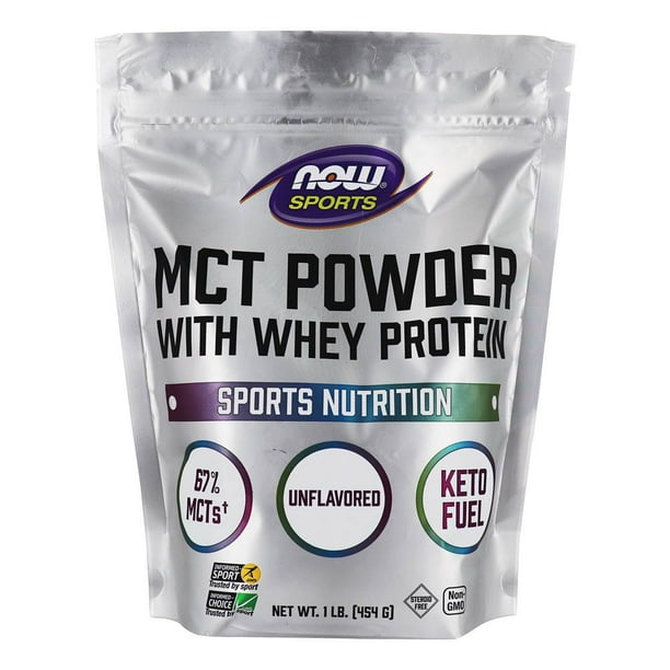 NOW Foods - NOW Sports MCT Powder with Whey Protein Unflavored - 1 lb ...