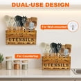 Extra Large Acacia Wood Kitchen Utensil Holder Countertop Storage Caddy ...