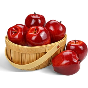 Vasefill 6-Pack Artificial Red Apple Round Apples Fruit Six Pieces Faux ...