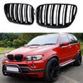 For BMW X5 E53 Car Front Kidney Grill Gloss Black M Double Slat Hood ...