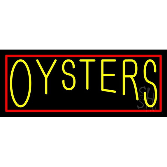 Red Oysters Block 1 LED Neon Sign 10" Tall x 24" Wide - inches Black ...