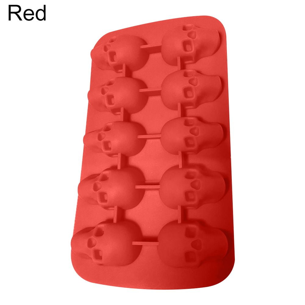 Chocolate Cocktail Halloween Whiskey 3D10 Grid Skull Mould Ice Hockey ...