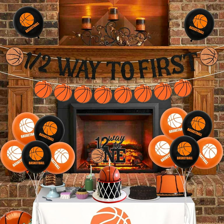 Basketball Party Ideas For Boys DIY Basketball Balloon Garland | Black