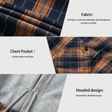 Scodi Hooded Flannel Shirts for Men Casual Button Down Plaid Shirt ...