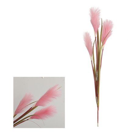 Artificial Reed Dried Flowers Decorations 90cm Unfoldable 1pcs Pink ...