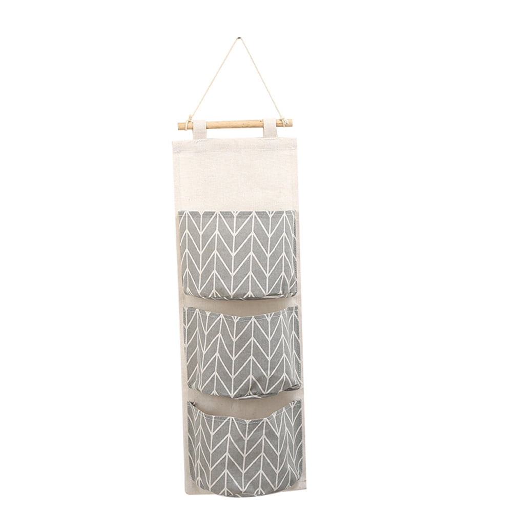 Wall Closet Hanging Storage Bag, Premium Linen Fabric Over The Door ...