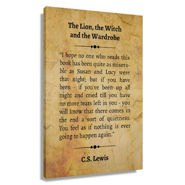 Cs Lewis Book Quote Wall Art The Lion, The Witch And The Wardrobe ...