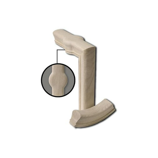 2 Rise Straight Gooseneck with Cap Wood Handrail Fitting, White Oak ...