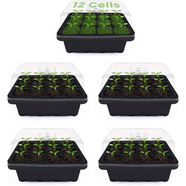 POINTERTECK 5 Piece Indoor Greenhouse Grow Tray Mini Greenhouse Grow ...
