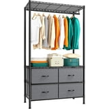 Mainstays 2 Tier Adjustable Chrome Garment Rack with Silver Metal and ...
