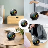 Alarm Clock, AMIR Black Clock Curved LED Display 2 Alarms Snooze 4 ...