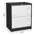 2 Drawer Lateral File Cabinet with Lock, Metal Filing Cabinet for Letter/Legal/F4/A4 Size ...
