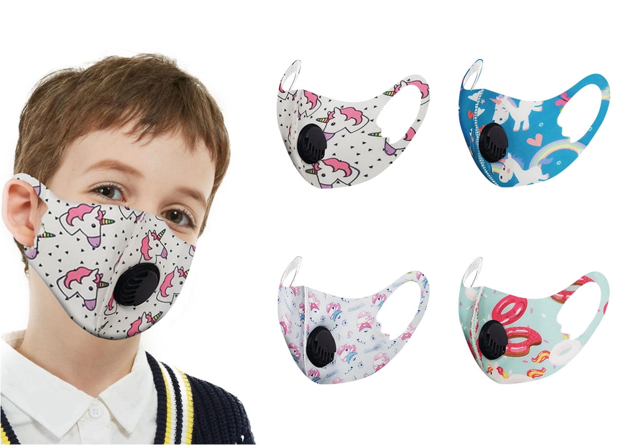 Face Mask Kids Poly With Vent Assorted Prints-Set 3-4PK - Walmart.com