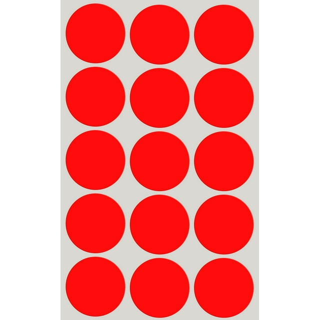 Royal Green Color Coding Labels Stickers in Bright Neon Red (1.25 inch ...