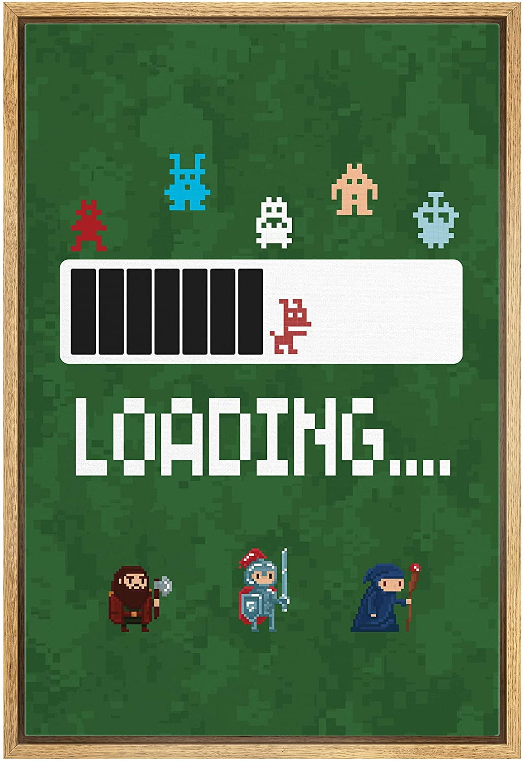 IDEA4WALL Framed Canvas Art Wall Decor Classic Video Loading Icons with ...
