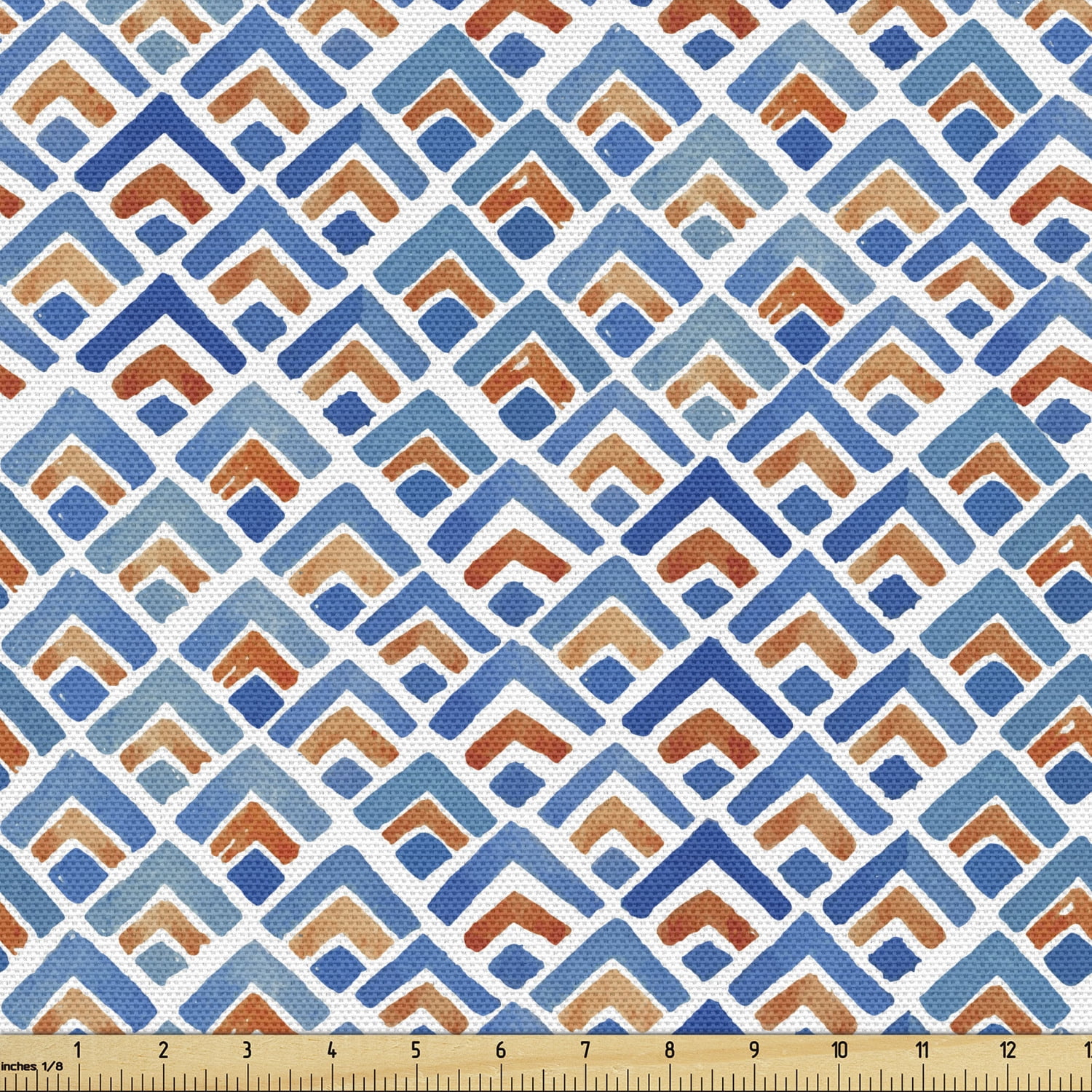Blue Geometric Pattern Fabric