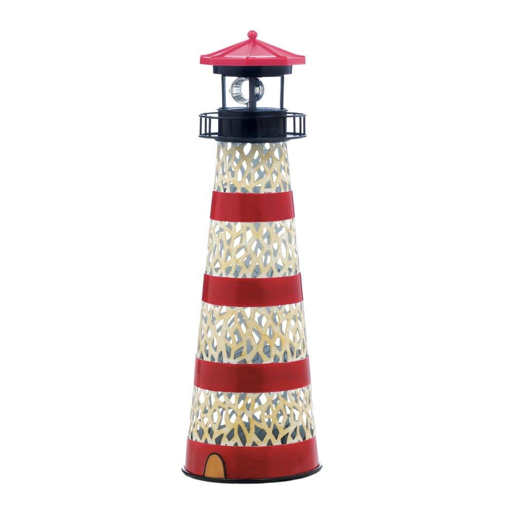 Summerfield Terrace Led Solar Garden Statue, Metal Lighthouse Outdoor Lights Solar Garden Statue ...