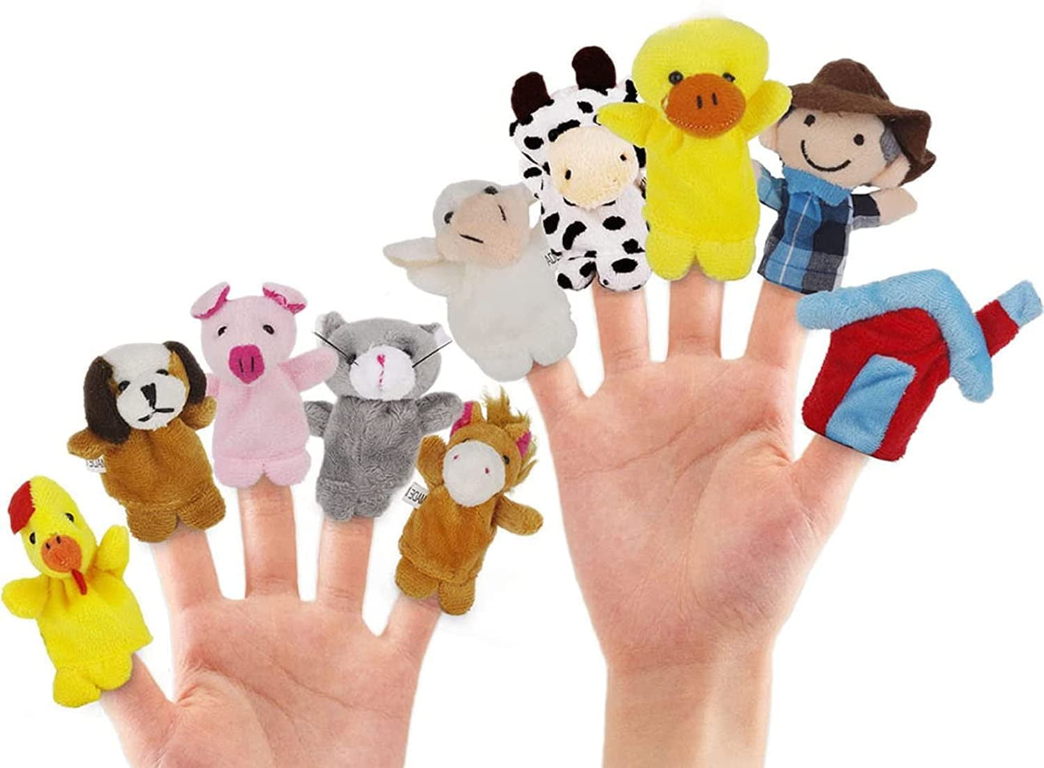 10Pcs Story Time Finger Puppets - Old Macdonald Had A Farm Educational ...
