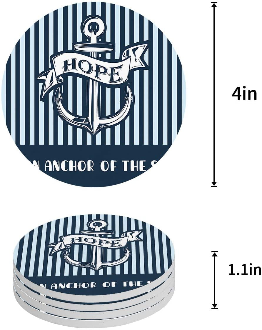 FMSHPON Nautical Theme Hope is An Anchor of the Soul,Blue Set of 6 ...
