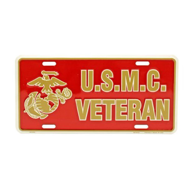 USMC Marines Veteran 6"x12" inch Metal License Plate Tag - Walmart.com ...