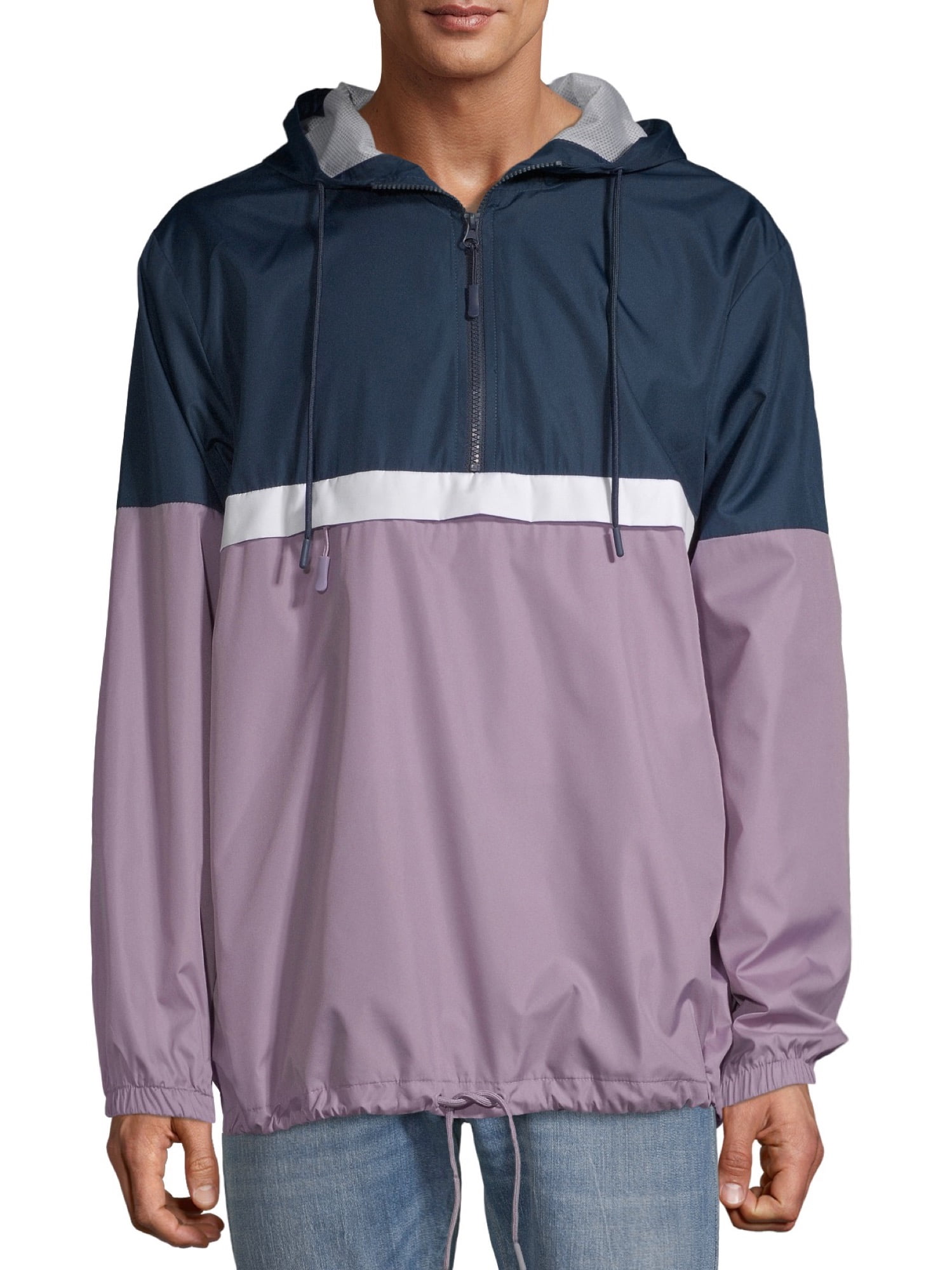 No Boundaries Men's Half Zip Windbreaker, up to Size 5XL - Walmart.com