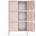 6 Door Metal Accent Storage Cabinet, Freestanding Cupboard with ...