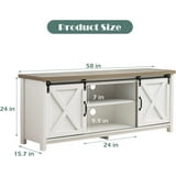 Reliancer Farmhouse TV Stand for TVs up to 65”, with Sliding Barn Doors ...