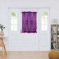 Black Cat Pattern Purple Door Curtain Sheer Privacy Light Filtering ...
