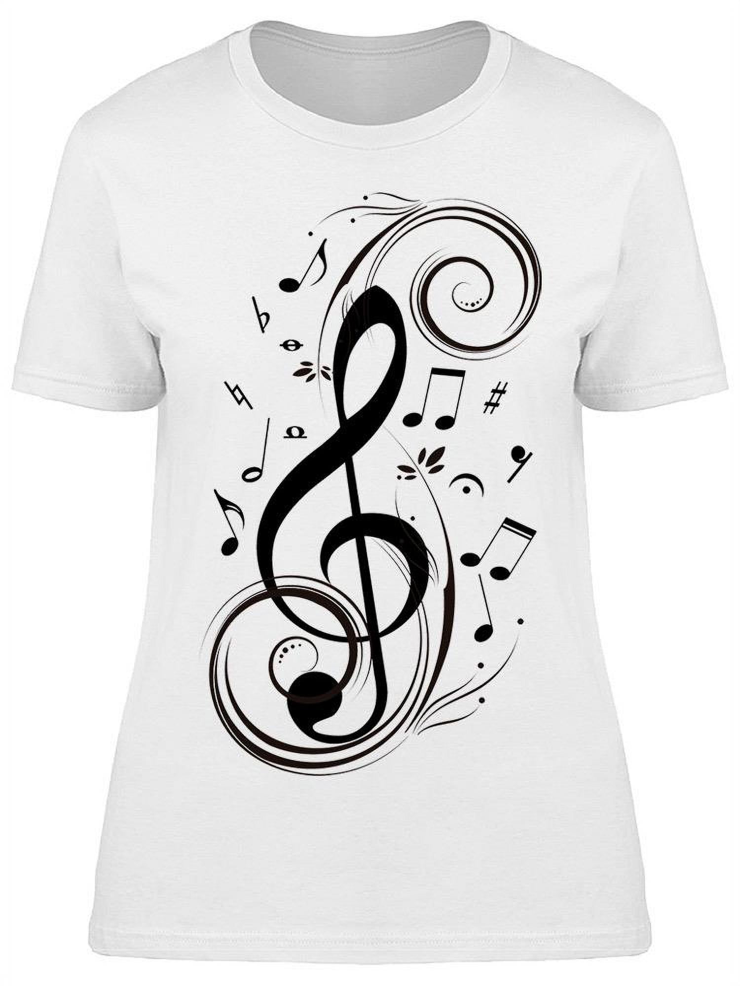 Music Note Theme T-Shirt Women -Image by Shutterstock, Female Medium ...