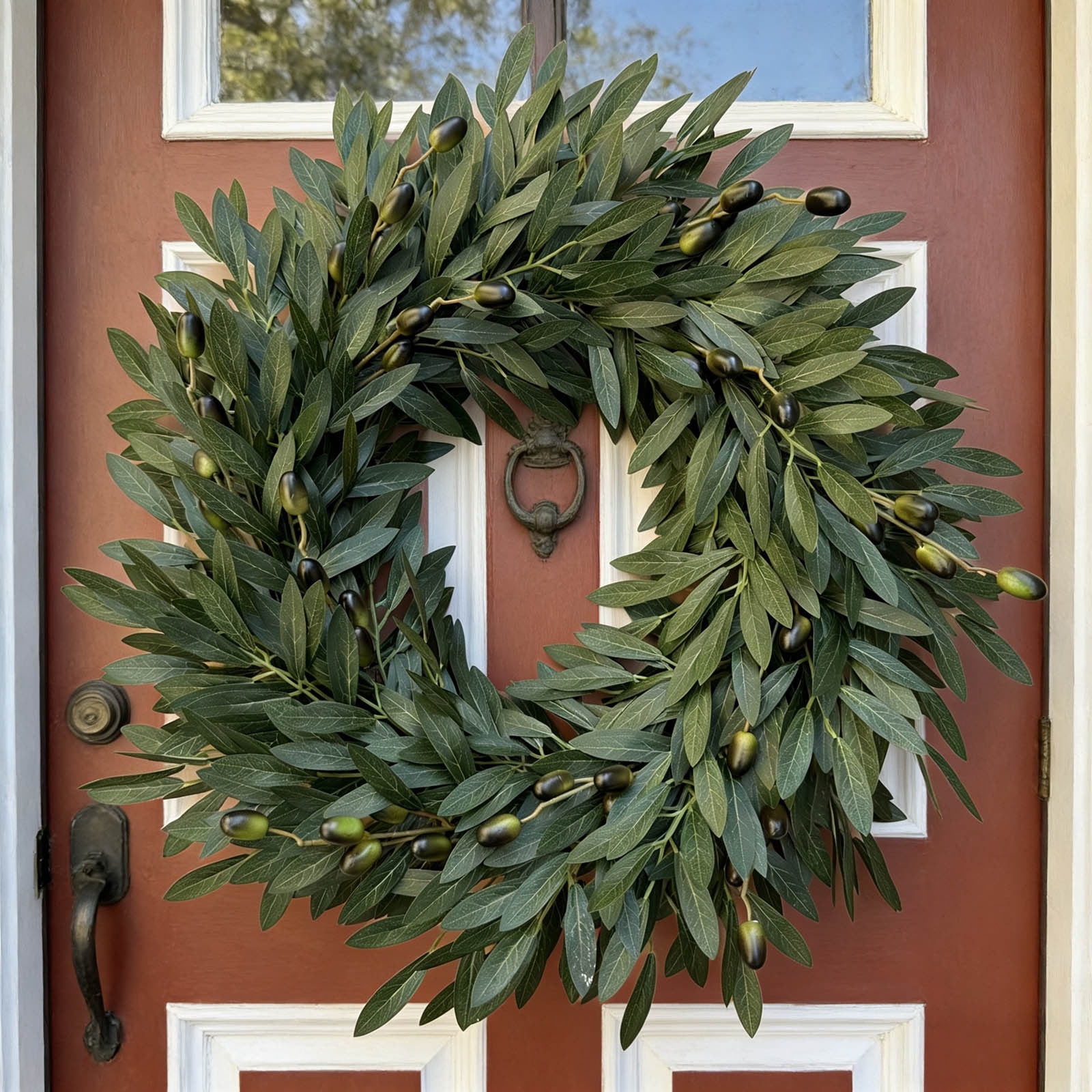 Click here for Eqwljwe Artificial Green Olive Wreath For Front Do... prices
