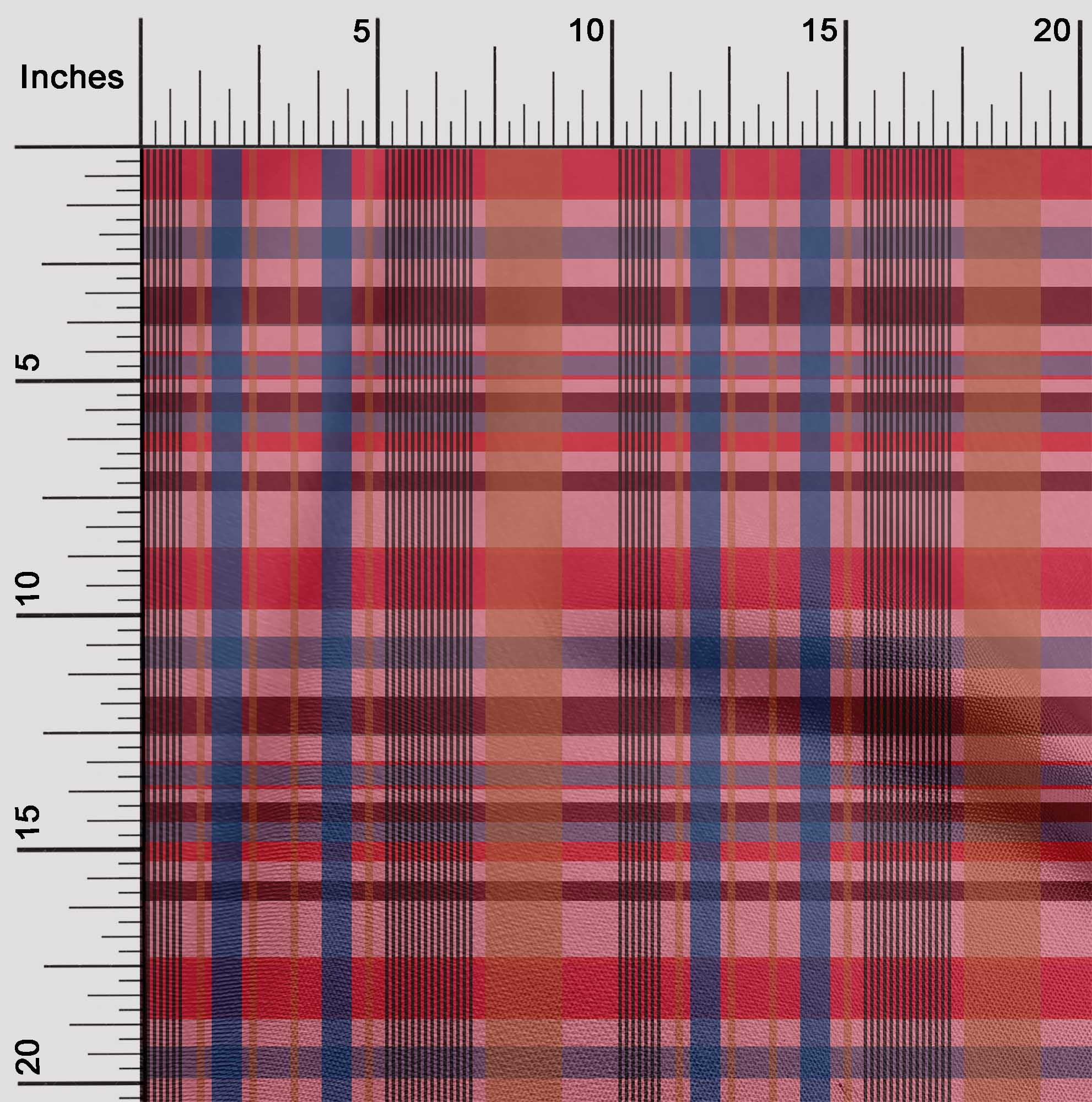 oneOone Organic Cotton Voile Fabric Madras Check Print Fabric BTY 42 ...