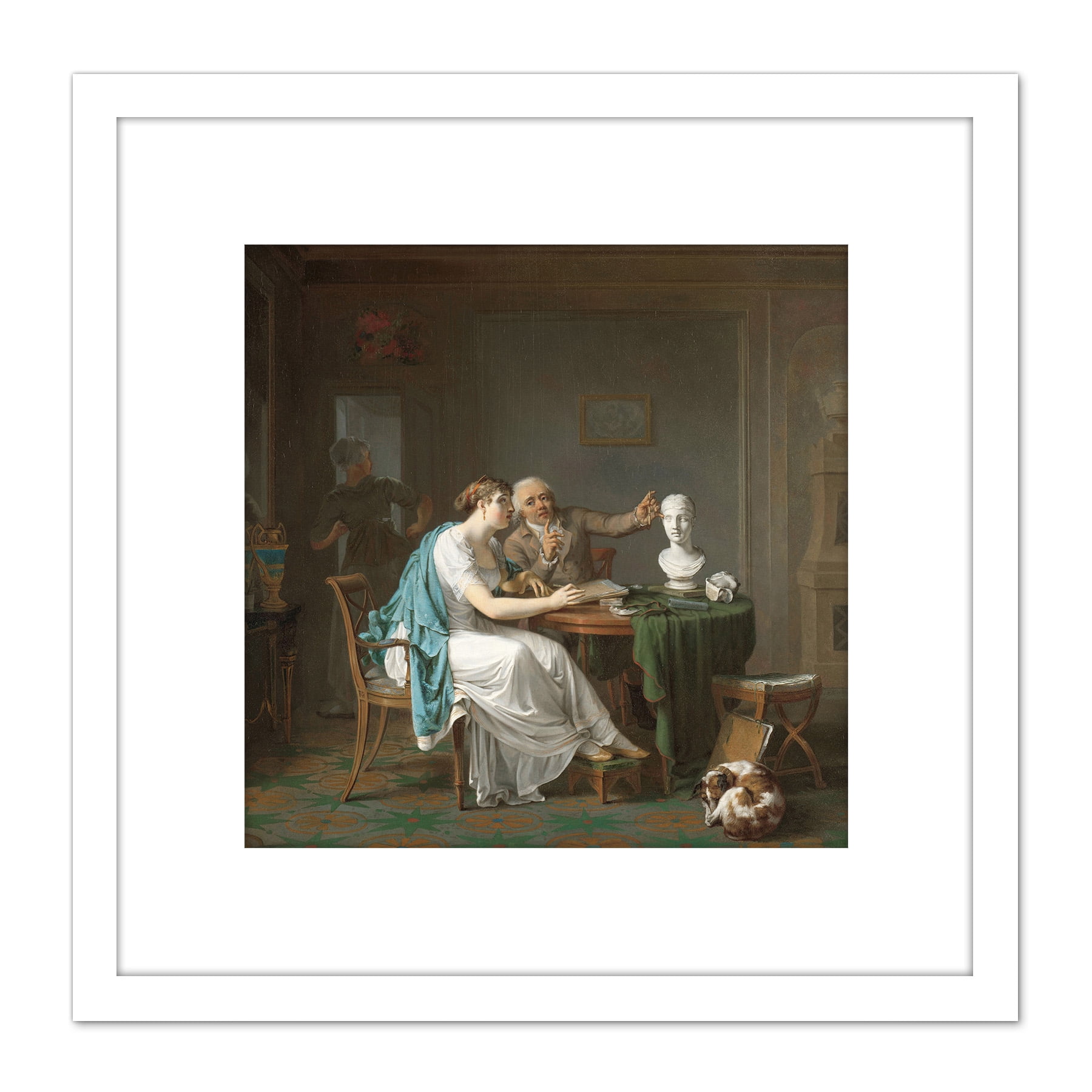 Moritz The Drawing Lesson 8X8 Inch Square Wooden Framed Wall Art Print ...