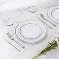 600 Piece Disposable Silver Plastic Plates and Cutlery Set for 100 ...