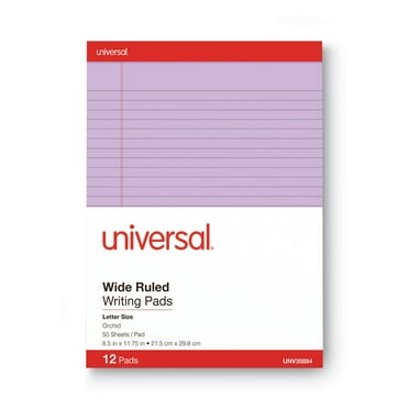 Universal Colored Perforated Note Pads, Narrow Rule, 5 x 8, Orchid, 50 ...