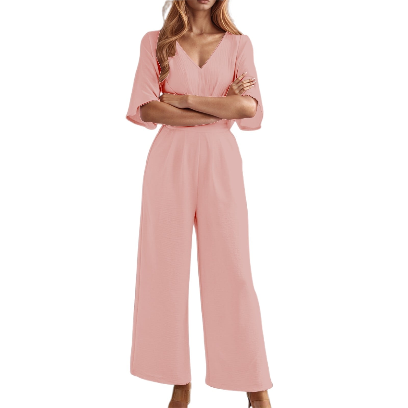Click here for Xiaowwww Stylish Womens Jumpsuit Casual V Neck Sho... prices