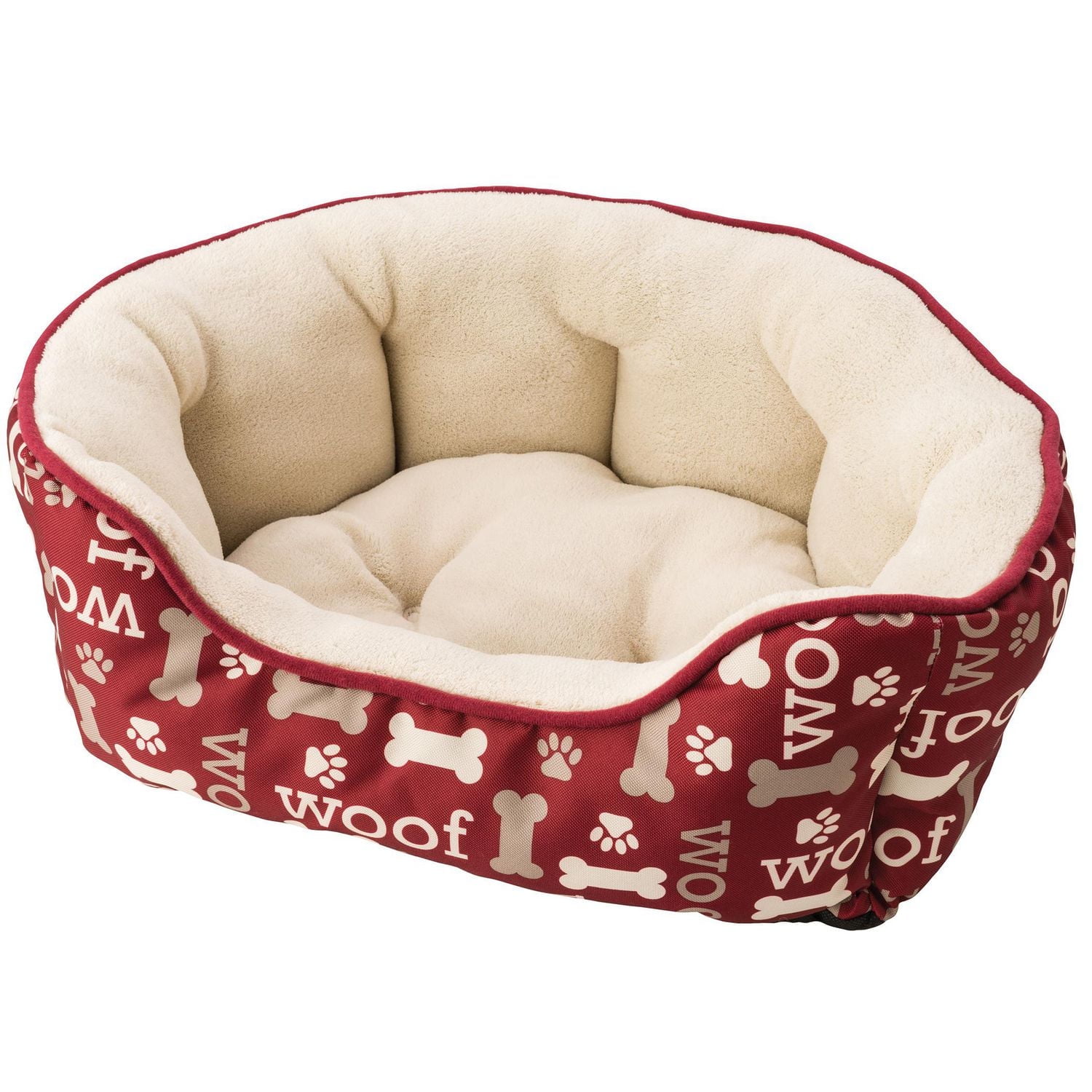 Click here for Sleep Zone 21 Small Woof Scallop Bolster Dog Bed prices