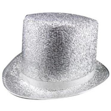 HAT-GLITTER TOP HAT SILVER 12 PACK - Walmart.com