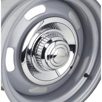 Speedway Motors Chrome Derby Shorty Rally Wheel Hubcaps, Chrome Plated ...