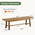 55In Solid Wood Dining Bench Rustic Farmhouse 400Lbs Capacity ...